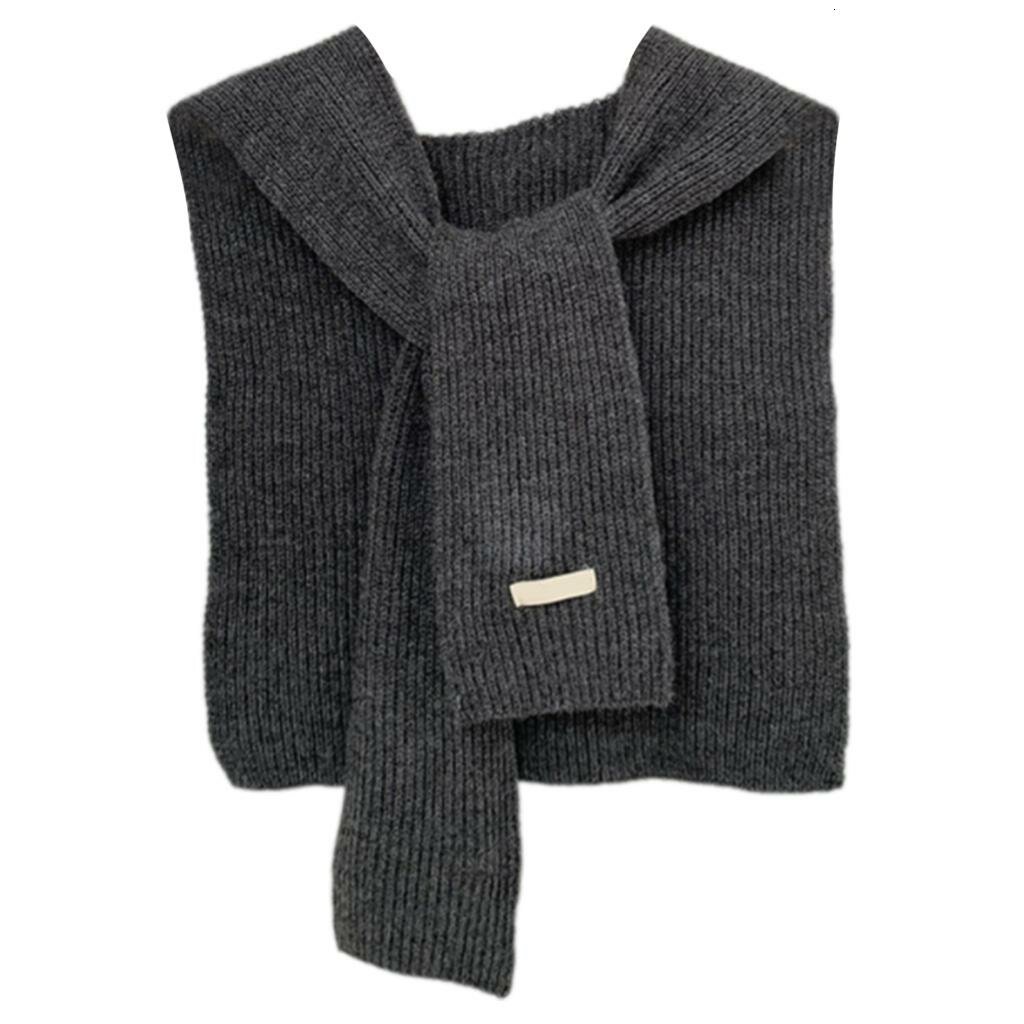 Женский вязаный шарф-накидка, темно-серый