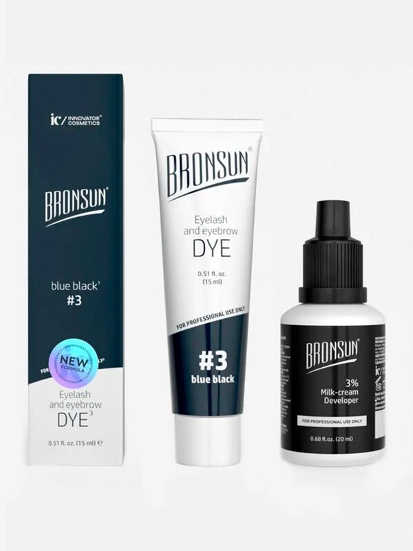 Комплект Innovator Cosmetics BRONSUN #3, краска для бровей 15мл, оксидант-молочко 20мл