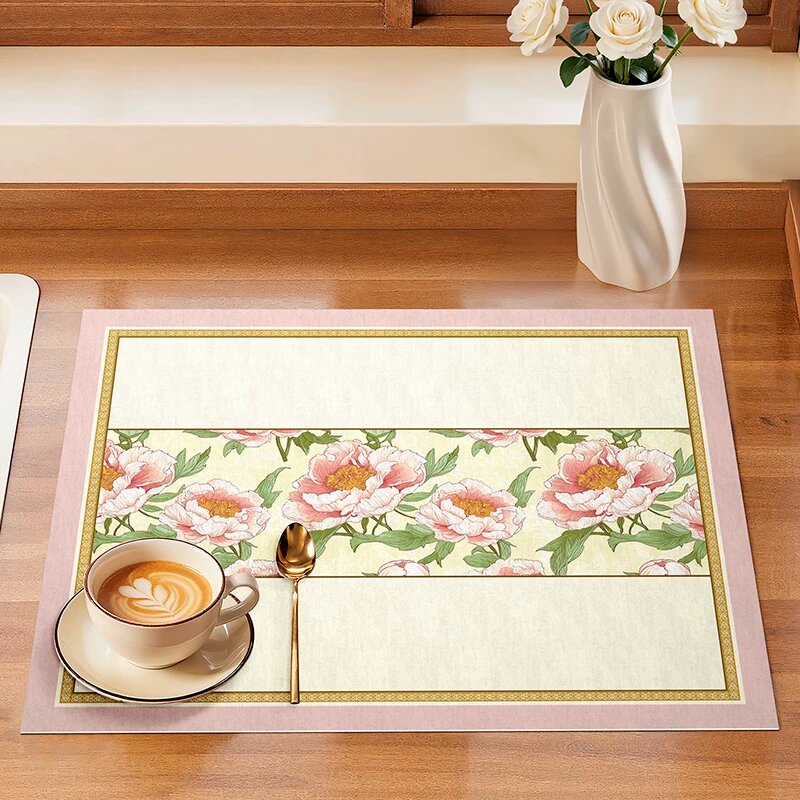 Элитный абсорбирующий коврик из технической ткани для кухонной столешницы, 50x60 см, быстро сохнет для кофемашин и ваз,