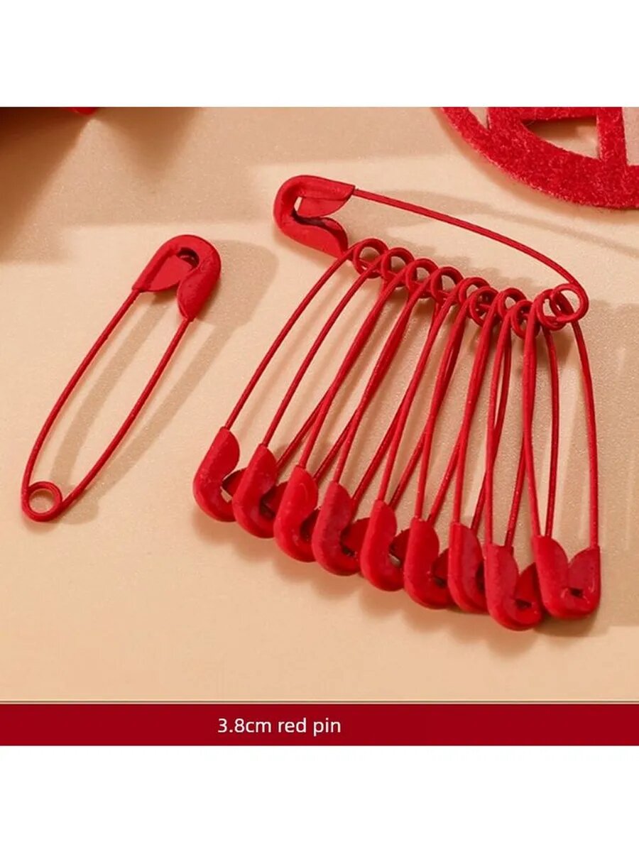 Красные булавки 3.8см, упаковка 50 шт, металл