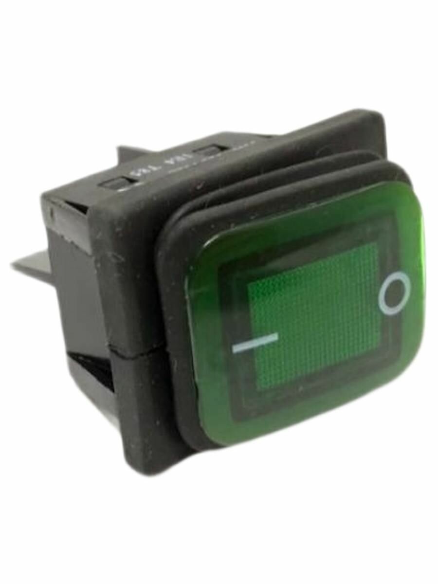 Водонепроницаемый и маслостойкий выключатель, KCD4 с подсветкой, 30 А, зеленый, влагозащитный слой, 4-контактный (1 шт.)