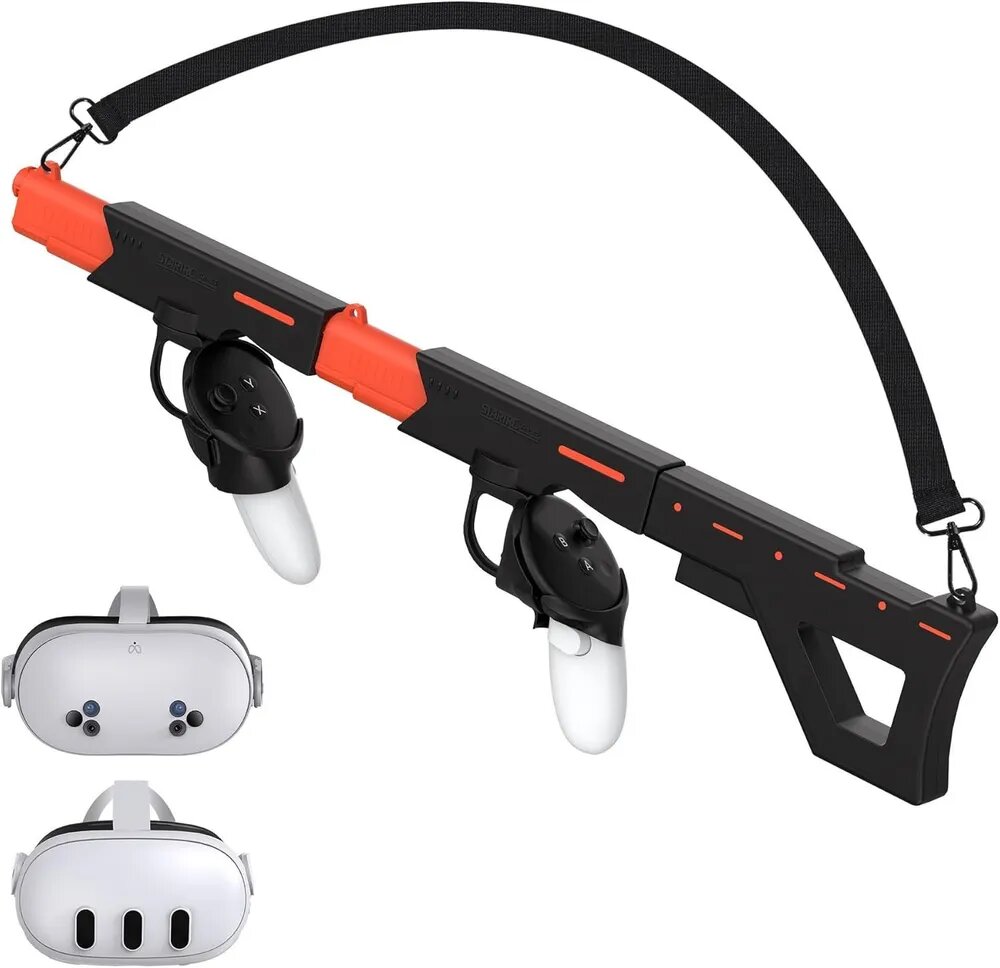 VR-ложа для Meta Quest 3S, магнитные VR-аксессуары 2-в-1 для Oculus Quest 3S, наплечные ремни для винтовки/пистолета для лучшего контроля