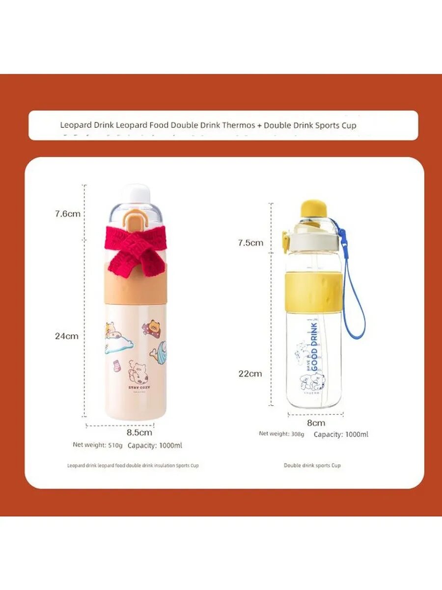 Набор Tree Leopard Hug: термос и спортивная кружка