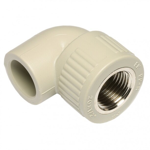 Колено для труб EKOPLASTIK PP-R d25x3/4 РВ 90 градусов