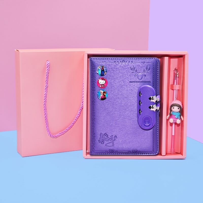 Запираемый дневник для учеников начальной школы, милый блокнот с паролем для девочек, блокнот с паролем интернет-знаменитости, подарок на день рождения, памятный