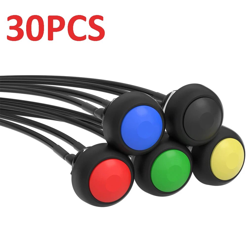 Daiertek мини круглые кнопки переключатели 30 шт. Red