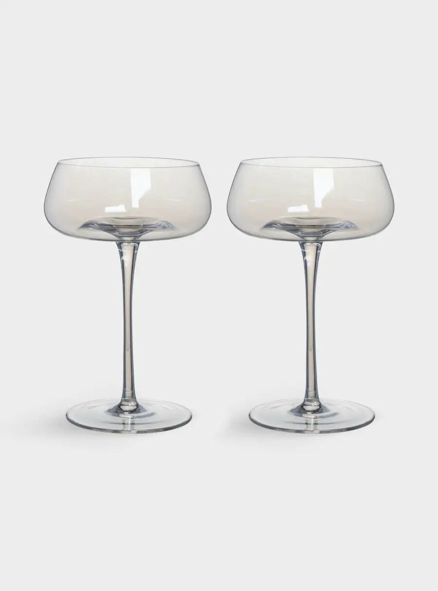 Бокал-креманка для шампанского, 270 мл, 2 шт, кристальное стекло, перламутр, Opera polar (Anna Lafarg)