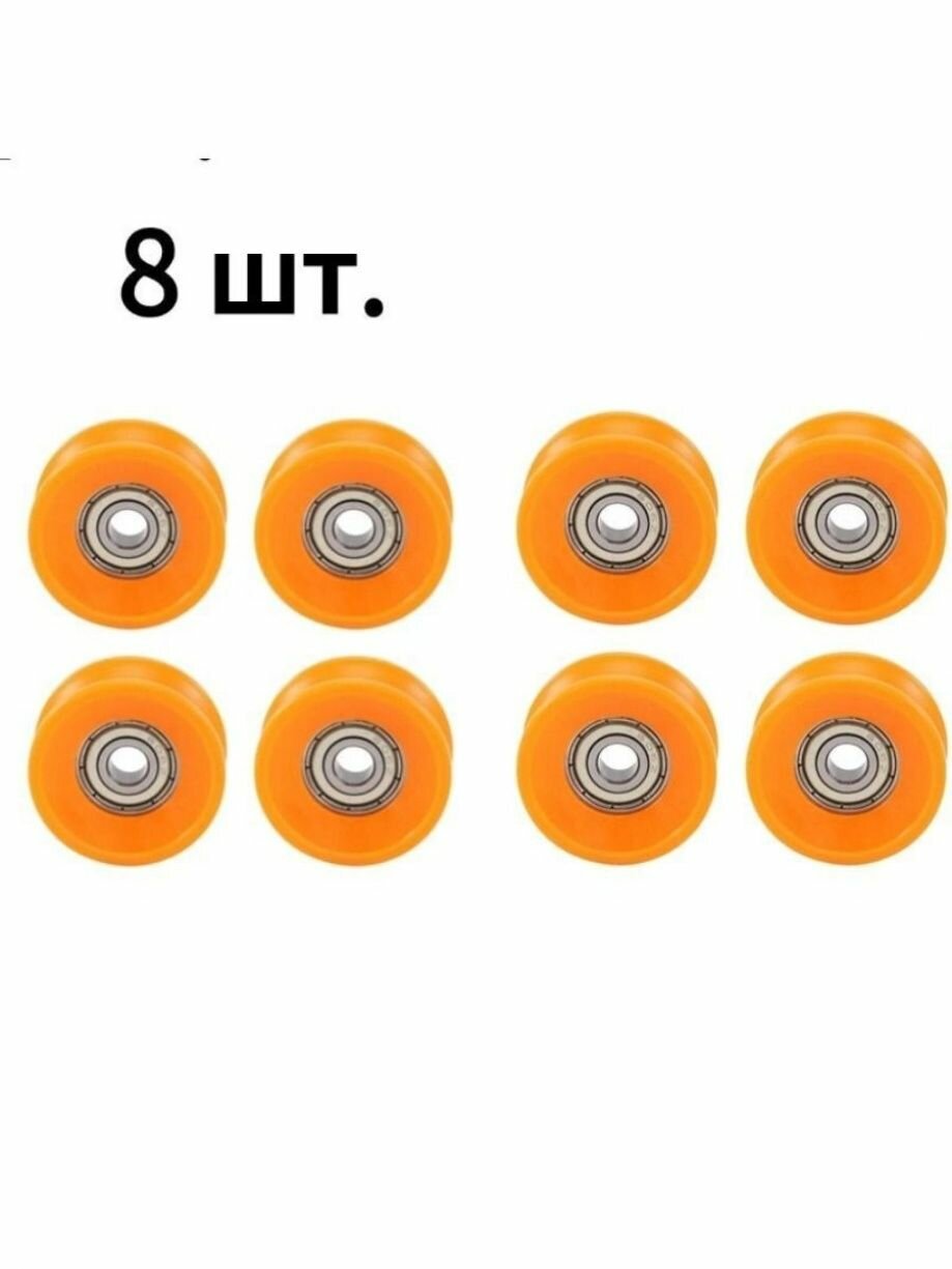 8 шт. 6X30X13 мм с пластиковым покрытием, герметичные подшипники, сталь 606Z, глубокая U-образная направляющая, направляющий ролик, шариковы