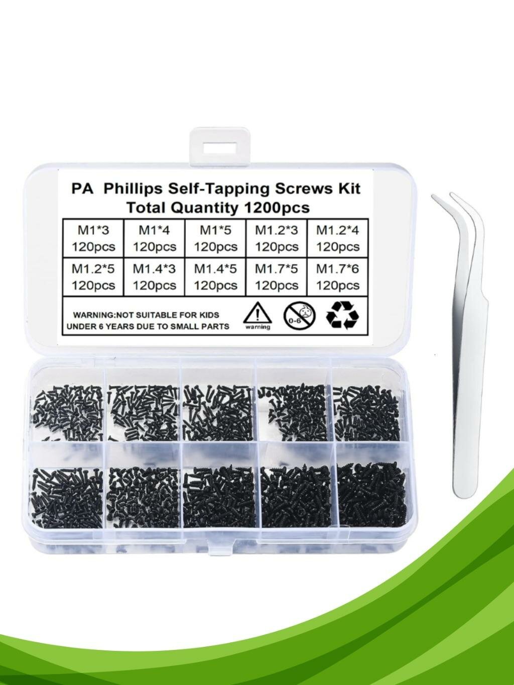 Набор мини-саморезов крестообразных с плоской головкой