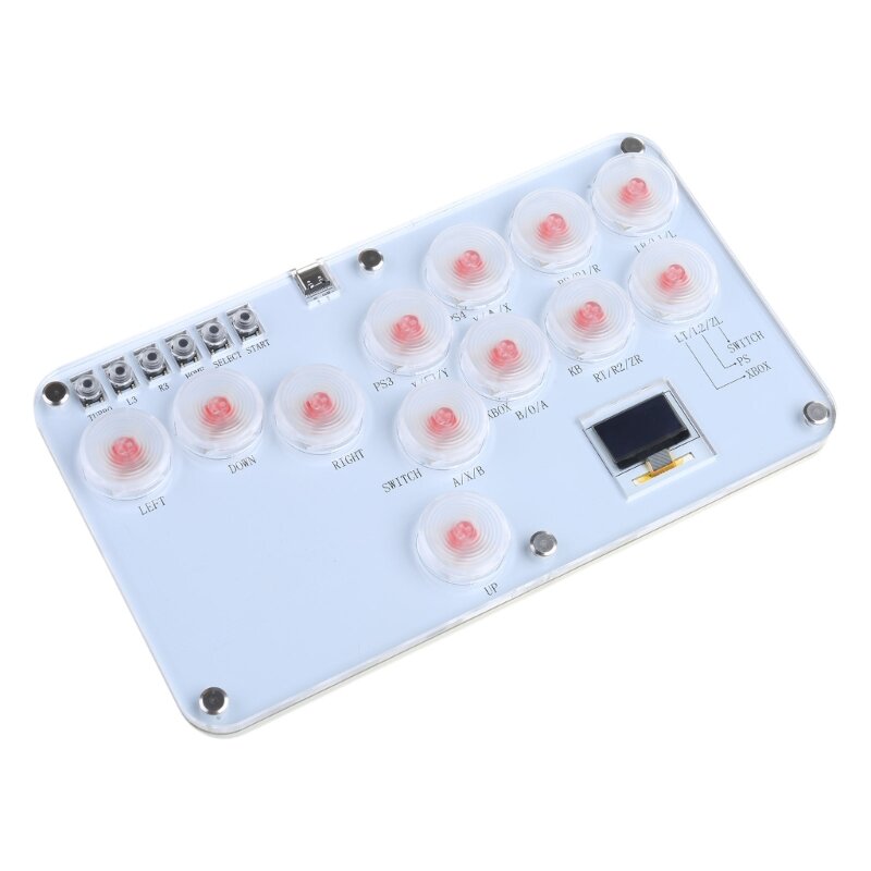 Многоплатформенный Аркадный Джойстик с 12 Клавишным Контроллером Arcade Fight Stick со Световым Эффектом, Оснащенный Линией передачи данных