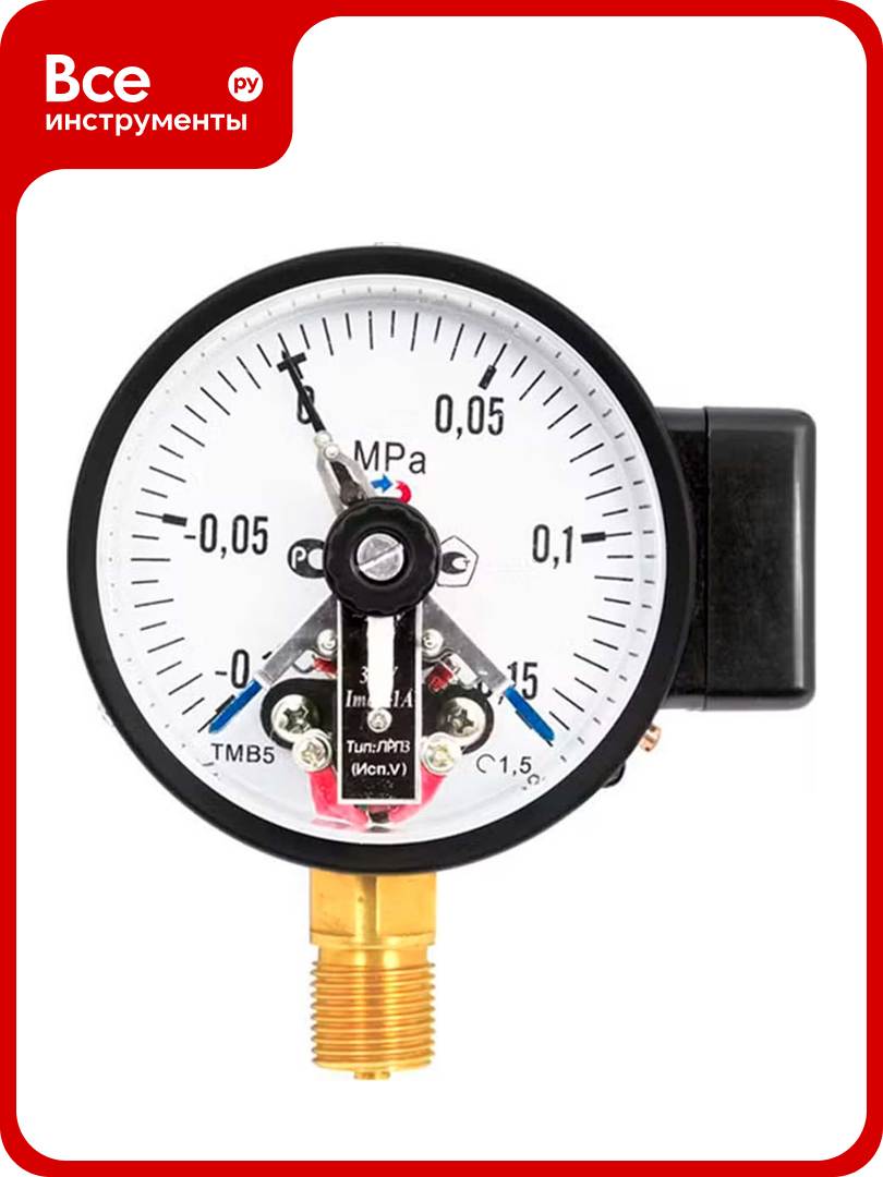 Манометр росма ТМ-510Р.05 (0-0.1МПа) ДК100 G1/2 с электроконт. приставкой, 1.5 D070-01702