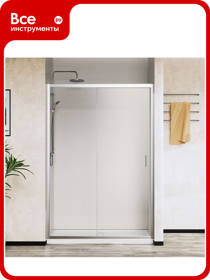 Душевая дверь VINCEA City 1100, хром, стекло прозрачное VDS-5CT110CL