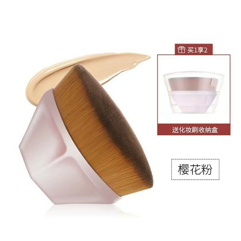 55 Магическая кисть для тонального крема, кисть для макияжа без следов, не впитывающая, с мягкими щетинками, плоская кисть для тонального крема и консилера, инструмент для красоты