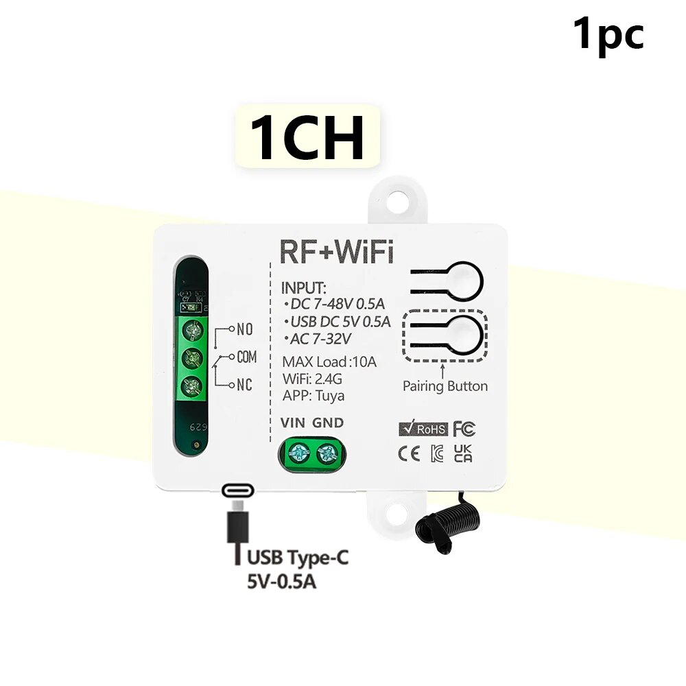 RF+WiFi 1CH Модуль умного переключателя Tuya