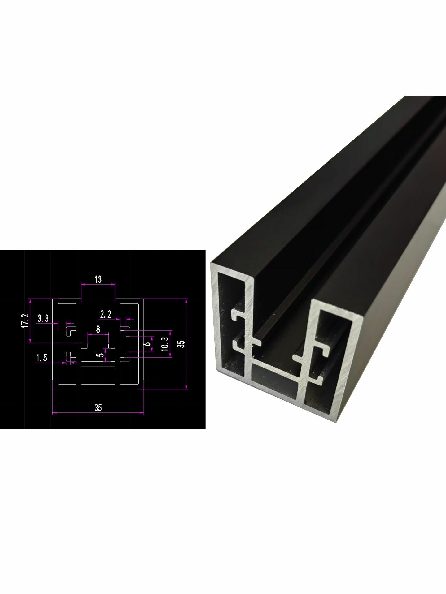 Профиль для светодиодной подсветки стеклянных перегородок, под стекло 9-13 мм, металл