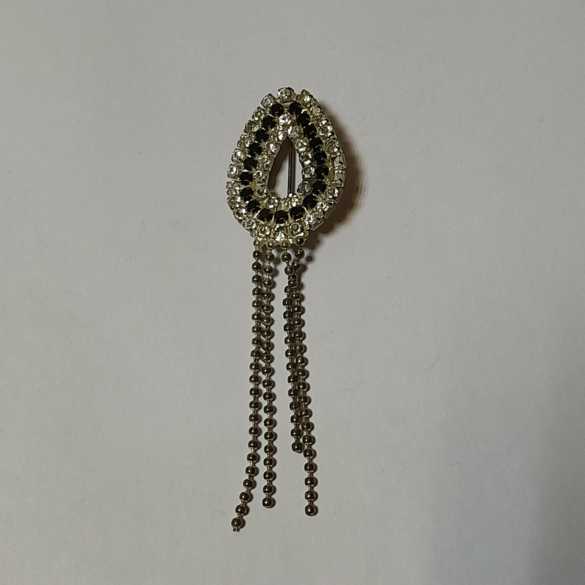 Брошь - бижутерия 2.5х9 см, не хватает несколько элементов, винтаж, СССР.