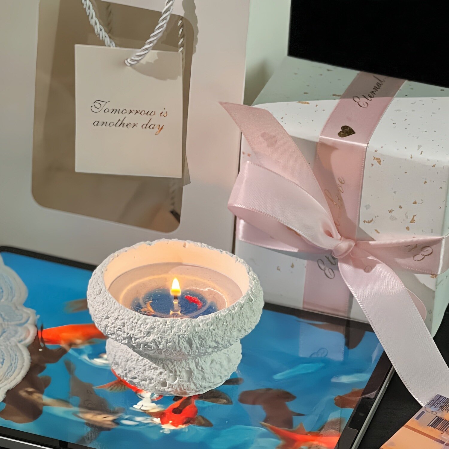 Набор подарочных свечей с ароматерапией Ice Crystal Koi, нишевый подарок на день рождения для девушек, высококачественный подарок на выпускной