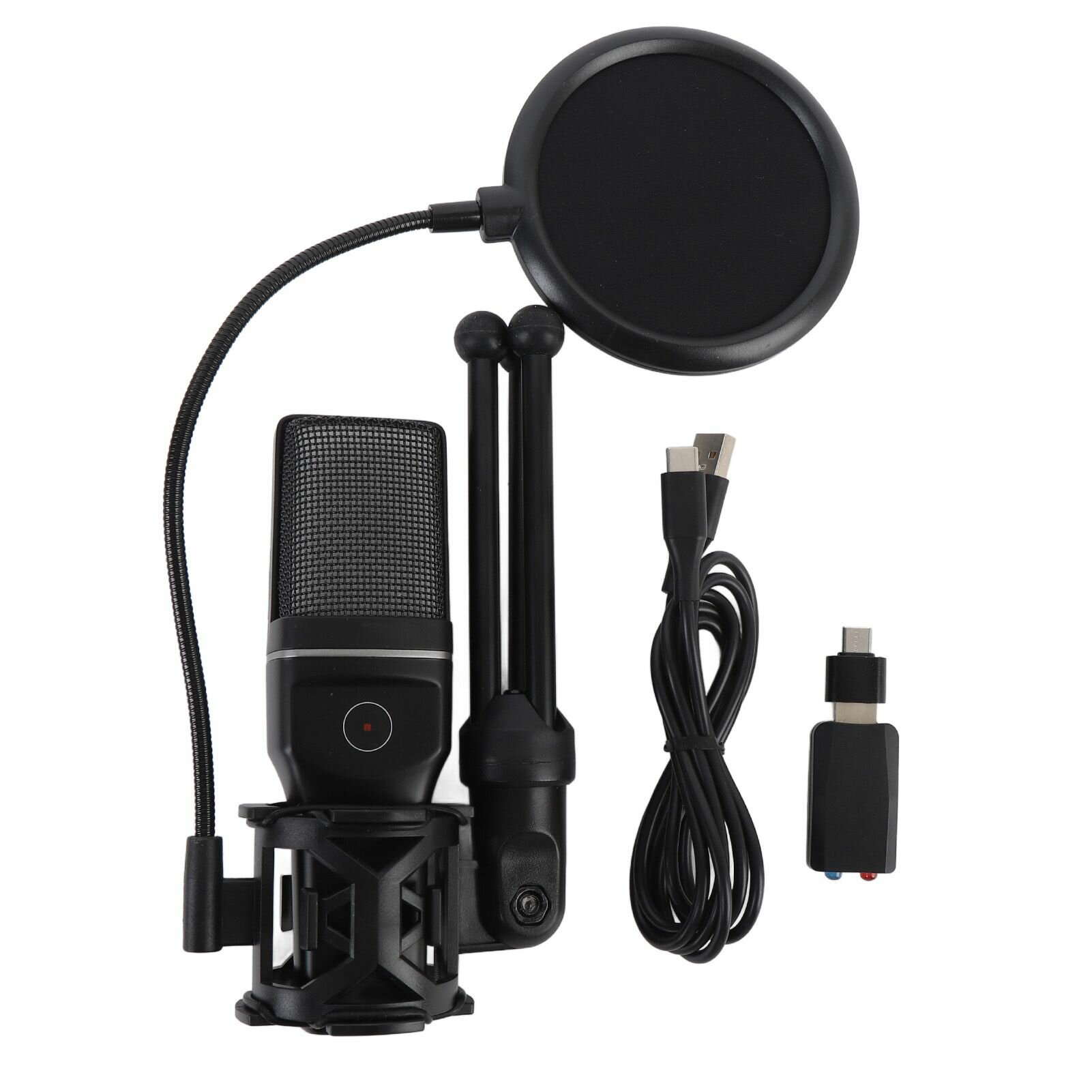 Беспроводной игровой микрофон 2.4G беспроводной USB-микрофон игровой микрофон с шумоподавлением и световым эффектом RGB для записи потокового вещания