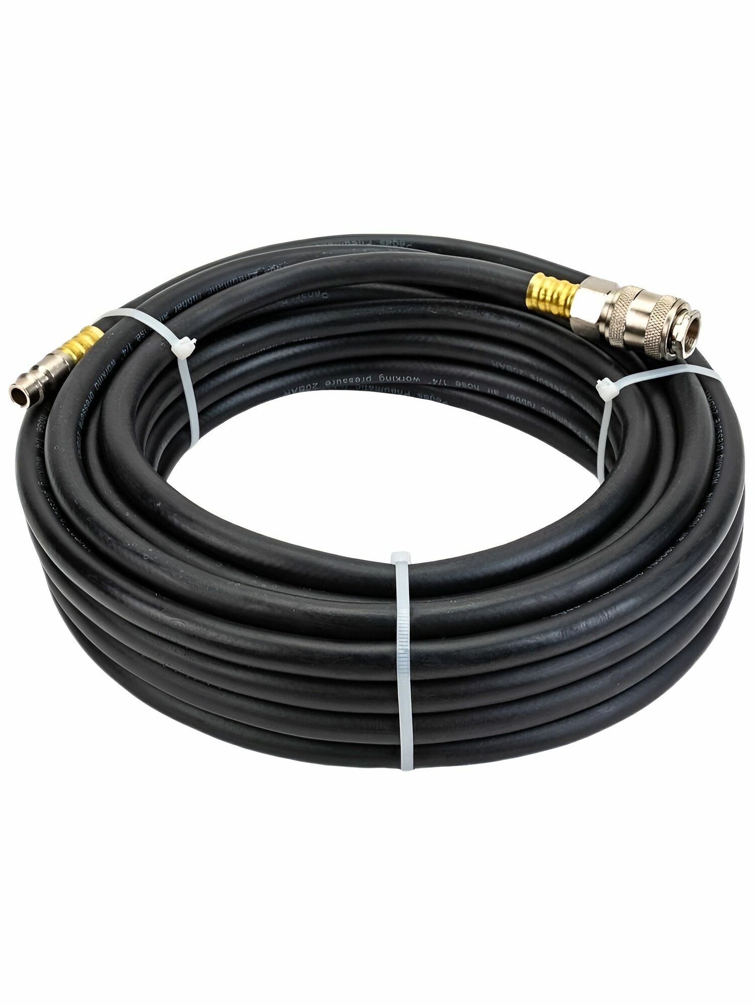 Шланг резиновый с быстросъемными соединениями и защитой от перегибов на концах 10м;6.5х12мм; черный Pegas pneumatic 4901