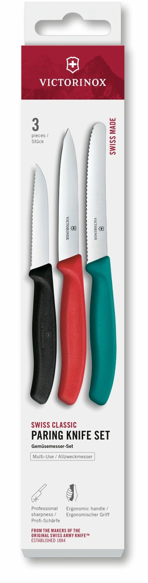 Набор ножей Victorinox Swiss Classic 6.7116.34C1 для овощей комплект из 3 предметов ассорти