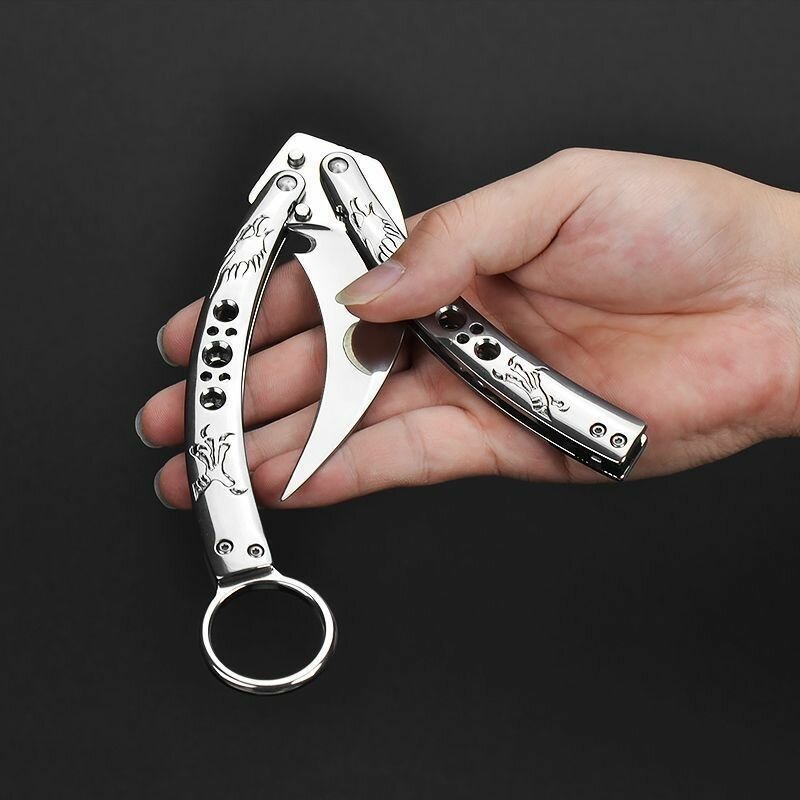 Премиум-нож-бабочка с когтями орла для тренировки начинающих, складной, с ручкой, без лезвия, периферийный, без границ