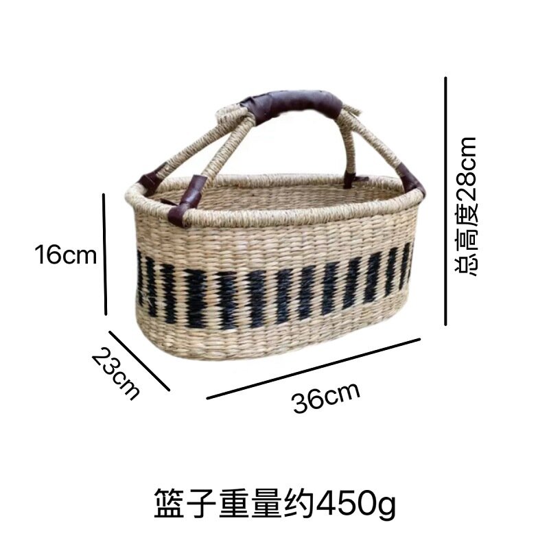 Вьетнамская сумка из морской травы, ручная, в скандинавском стиле, пляжная сумка, овощная корзина, африканские элементы, сумка в стиле Ins