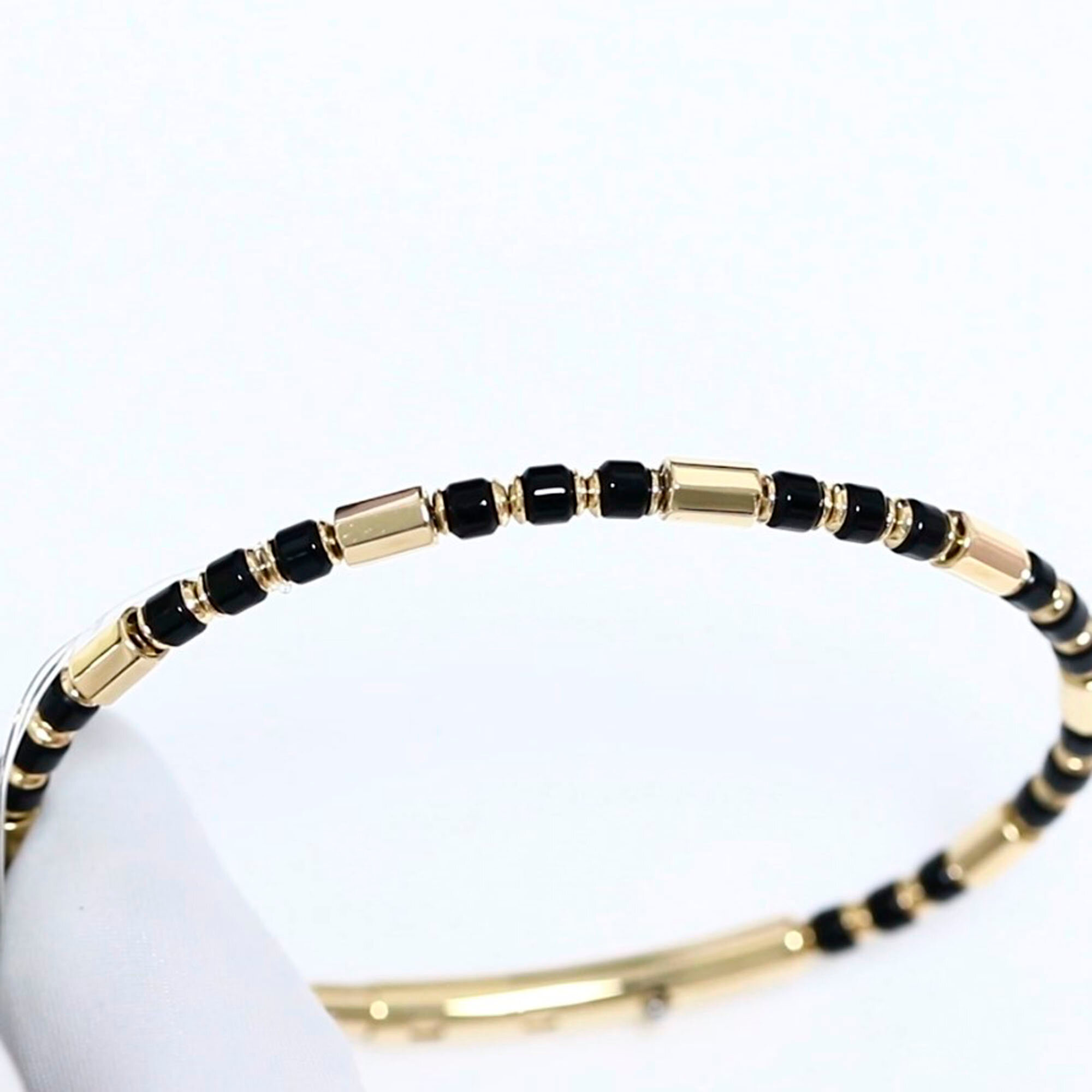 Браслет, желтое золото, 585 проба, оникс