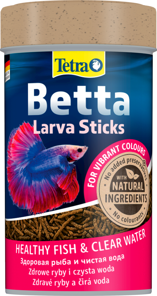 Корм для рыб TetraBetta LarvaSticks в форме мотыля для петушков и других лабиринтовых рыб 100мл