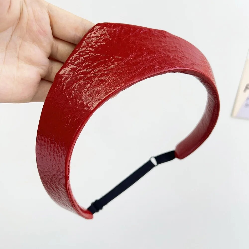 Женская кожаная повязка на голову Красный, Red