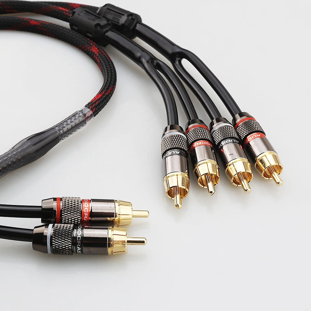 Audiocrast RCA разветвитель 2RCA на 4RCA 0.5m