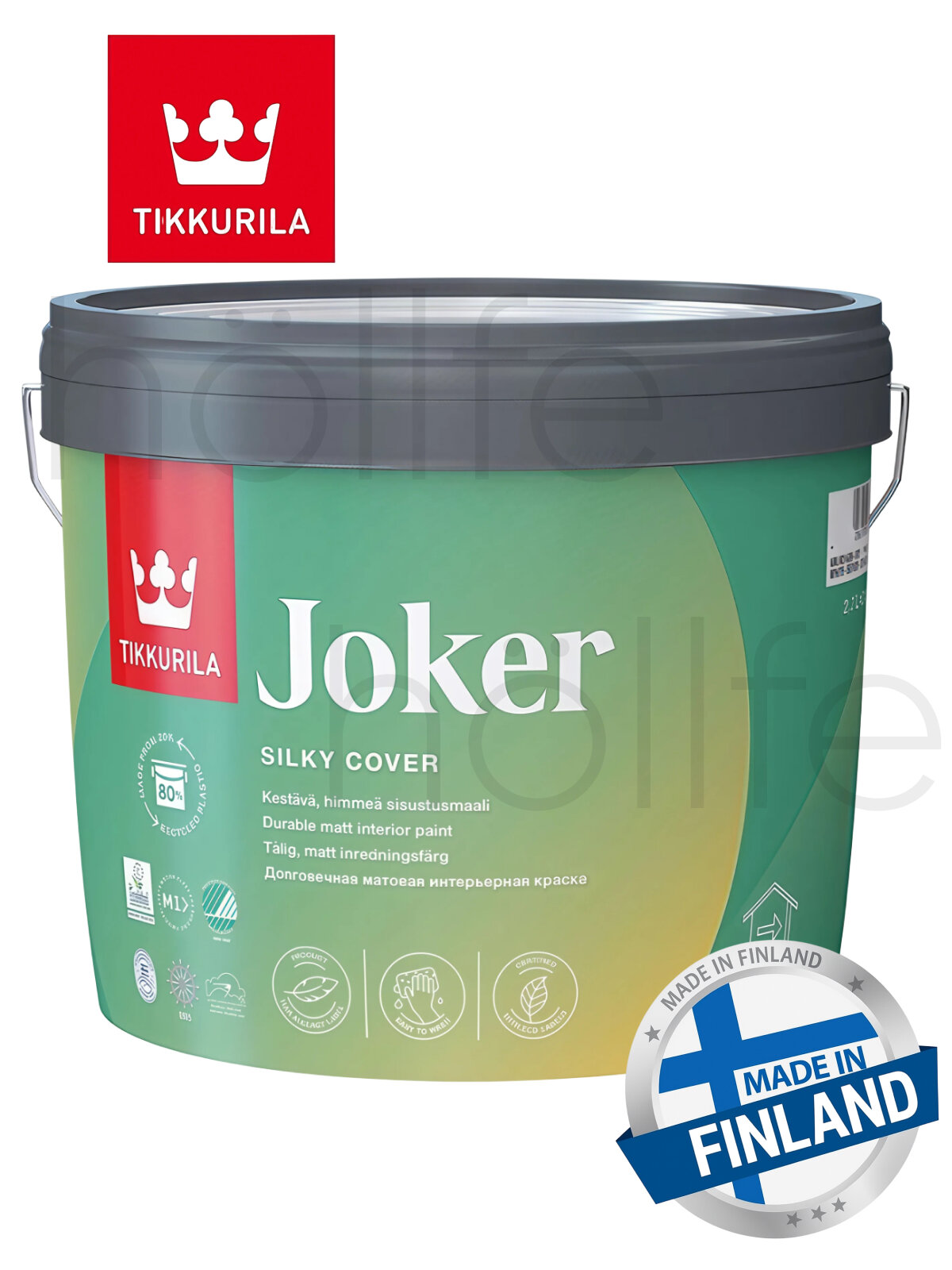 Краска Tikkurila Joker / Тиккурила Джокер шелковистым эффектом матовая База А 9 л
