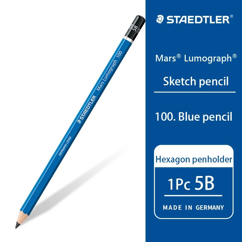 STAEDTLER 100 синий карандаш 1Pc 5B
