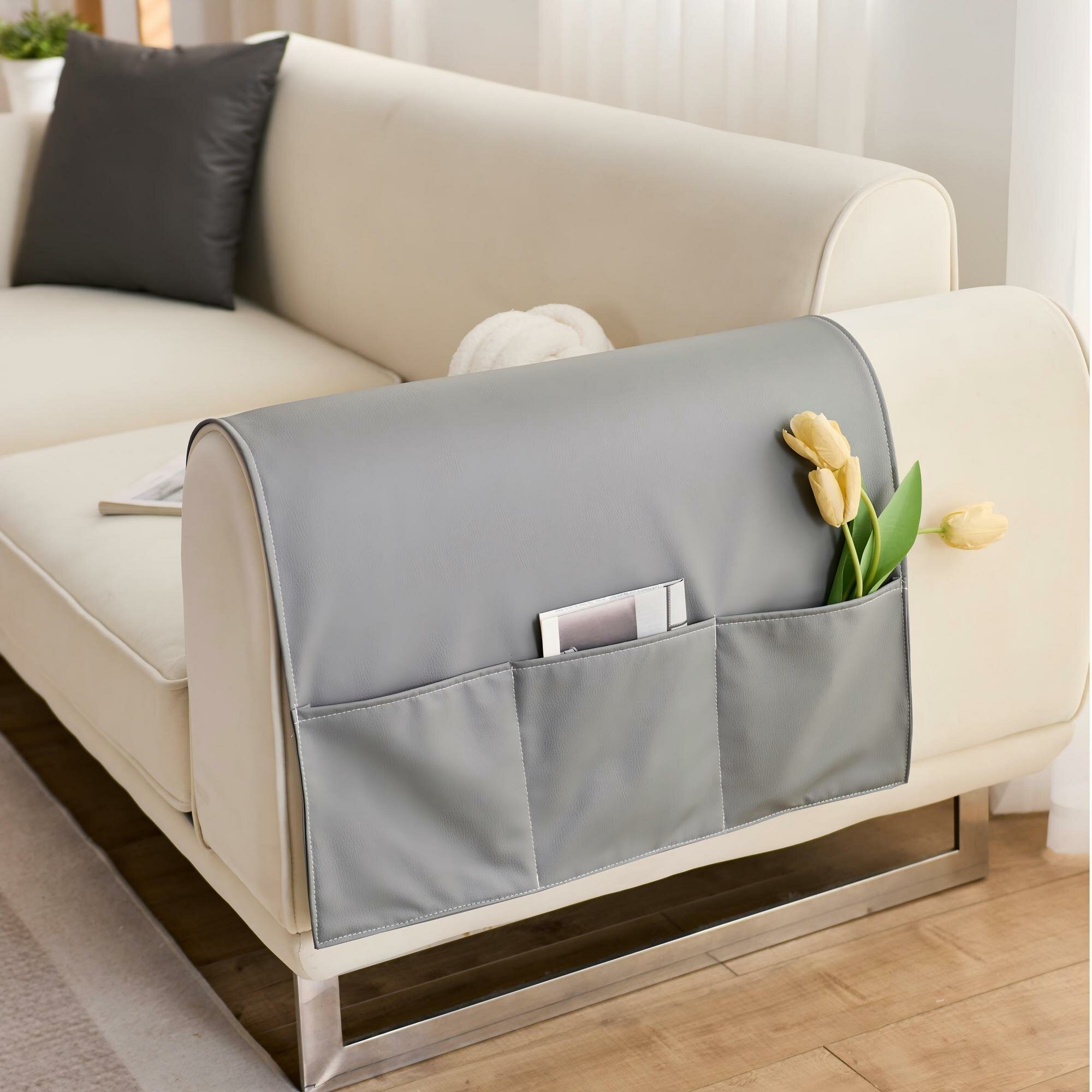 Современный износостойкий чехол для дивана светлого цвета, многофункциональный чехол в простом стиле, необходимый для диванов из искусственной кожи, защищенных от кошек.