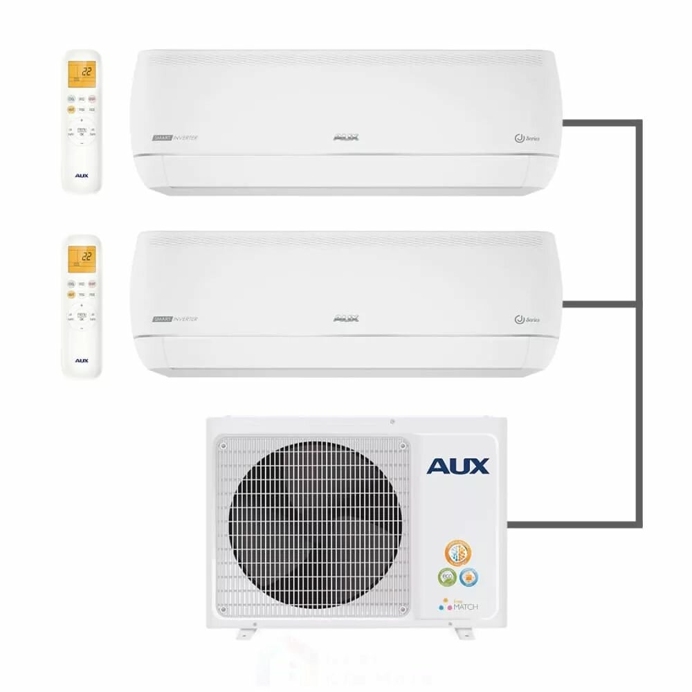 Мульти сплит-система настенная AUX AMWM-H07/4R2(J)/AMWM-H07/4R2(J)/AM2-H14/4DR2 Free Match inverter