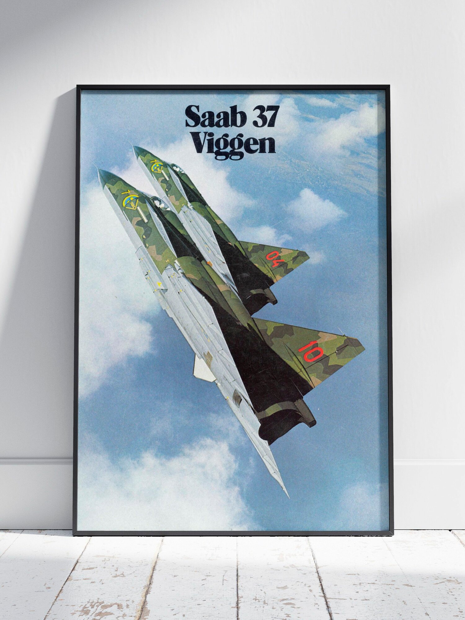 Плакат на стену для интерьера Техника и транспорт (Сааб 37 Вигген - Saab 37 Viggen) - Постер по транспорту формата A4 (21x30 см)