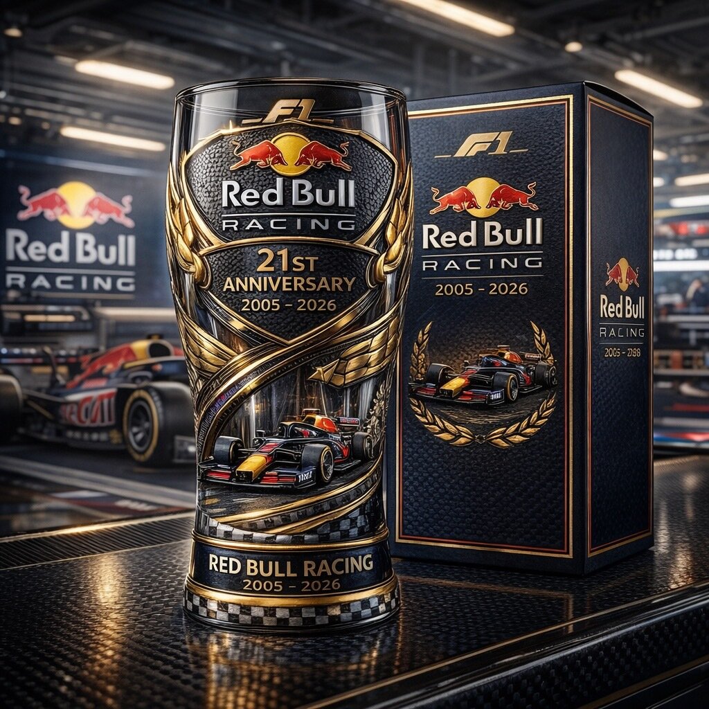 Пивной бокал команды Red Bull, Пинтовый стаканчик, Цветное стекло