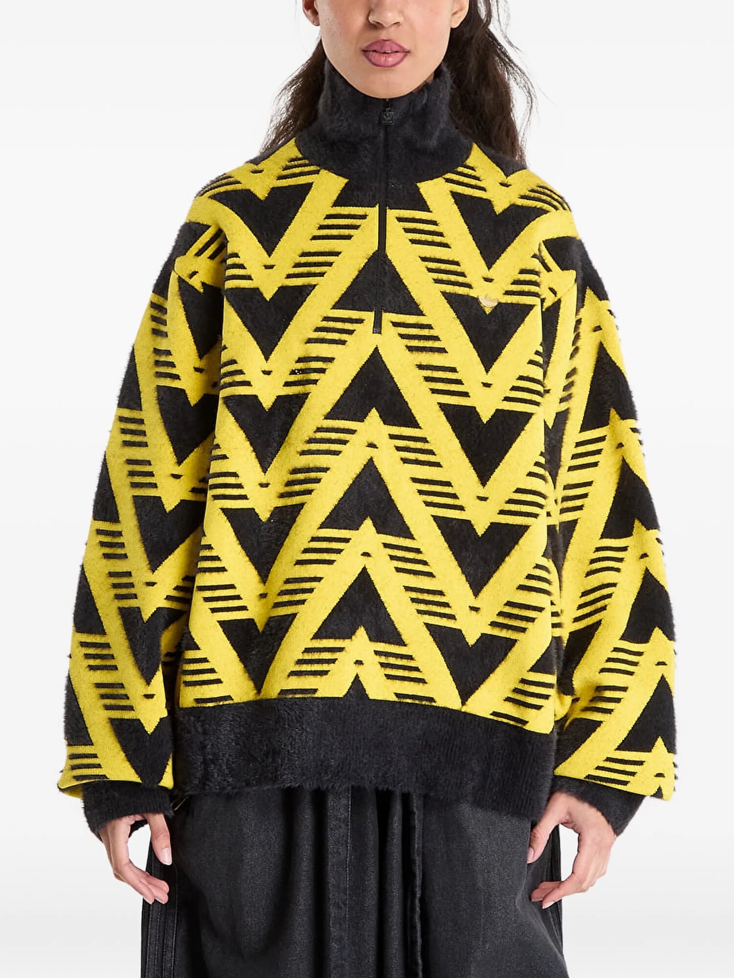 Свитер Knitted half-zip sweater