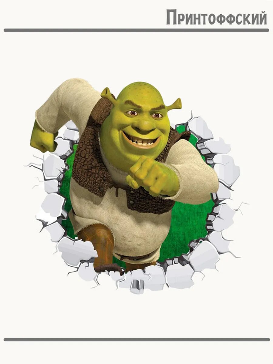 Термонаклейка для одежды и аксессуаров DTF-печать shrek шрек герои