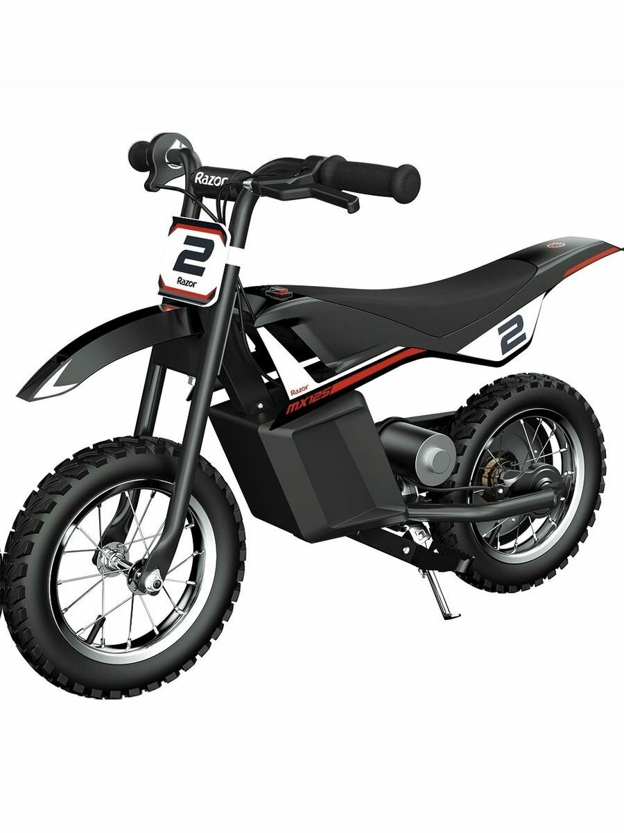 Электромотоцикл кроссовый для детей Razor Dirt Rocket MX125, чёрный, для бездорожья, для обучения