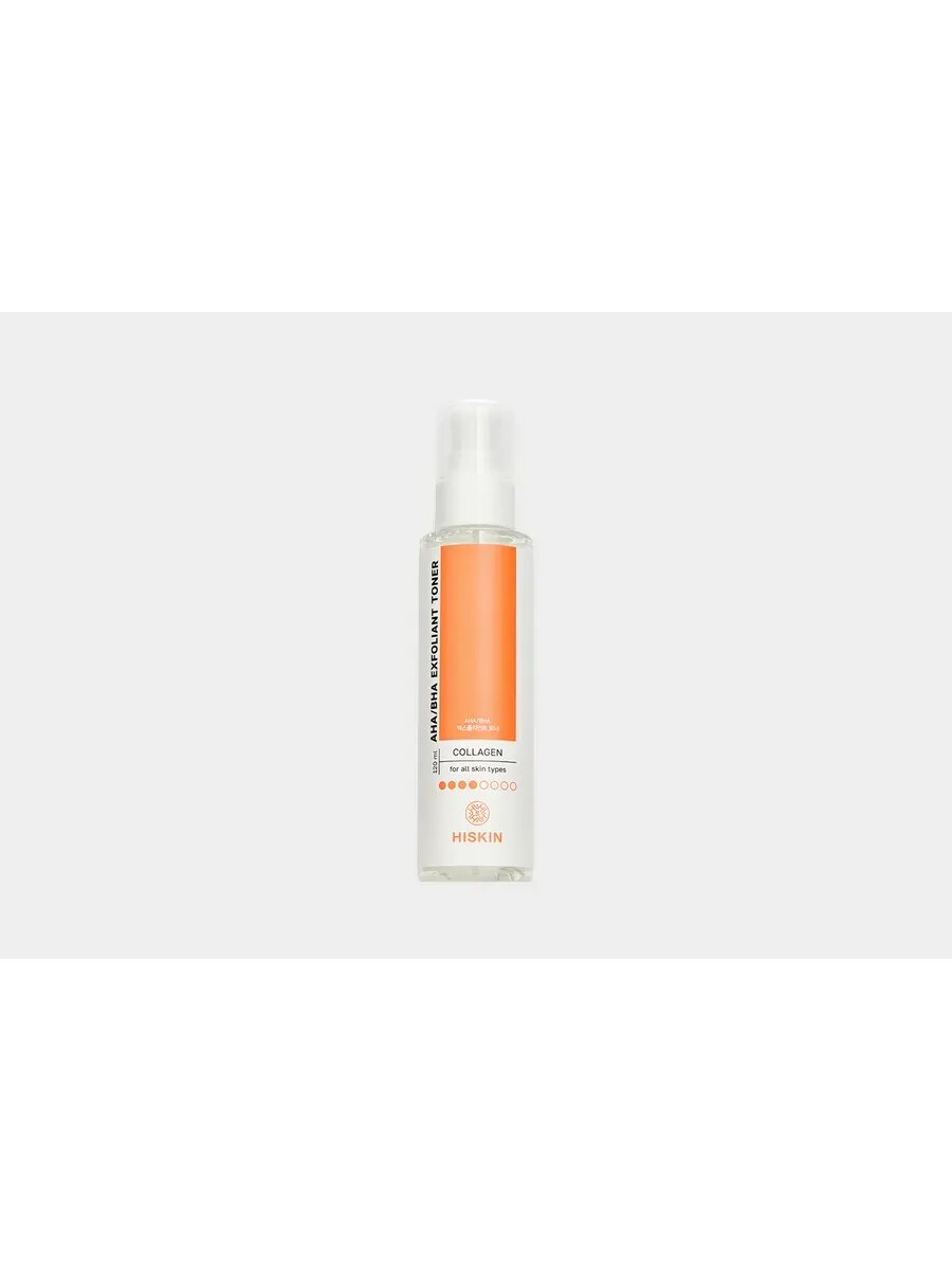 АНА/ВНА эксфолиант тонер для лица с коллагеном HISKIN AHA/BHA Exfoliant Toner with Collagen 120 мл