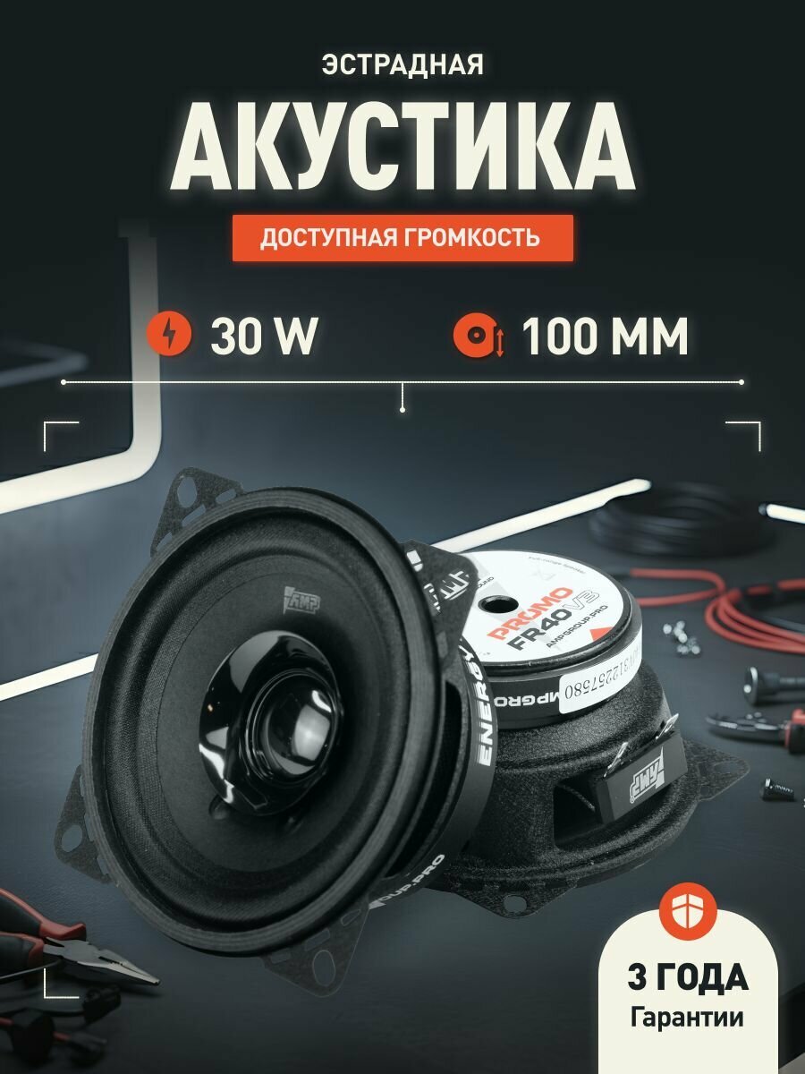 Динамики эстрадные 10 см AMP PROMO FR40 ver.3
