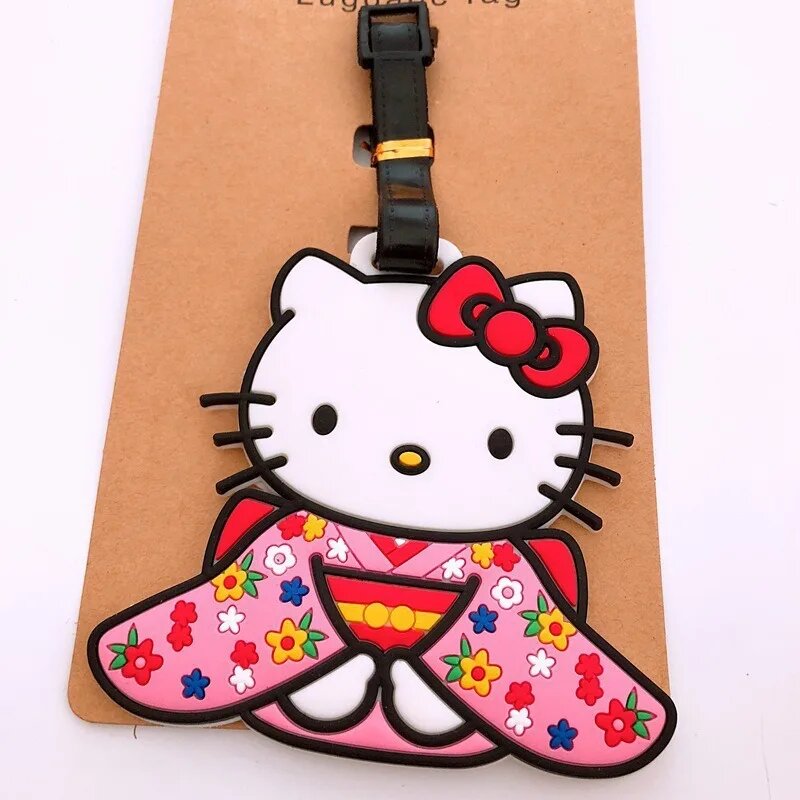 Силиконовые бирки для багажа/посадочные талоны Hello Kitty и Sanrio, милые держатели для удостоверений личности/адресов с мультяшными персонажами, аксессуары для багажа/посадки.