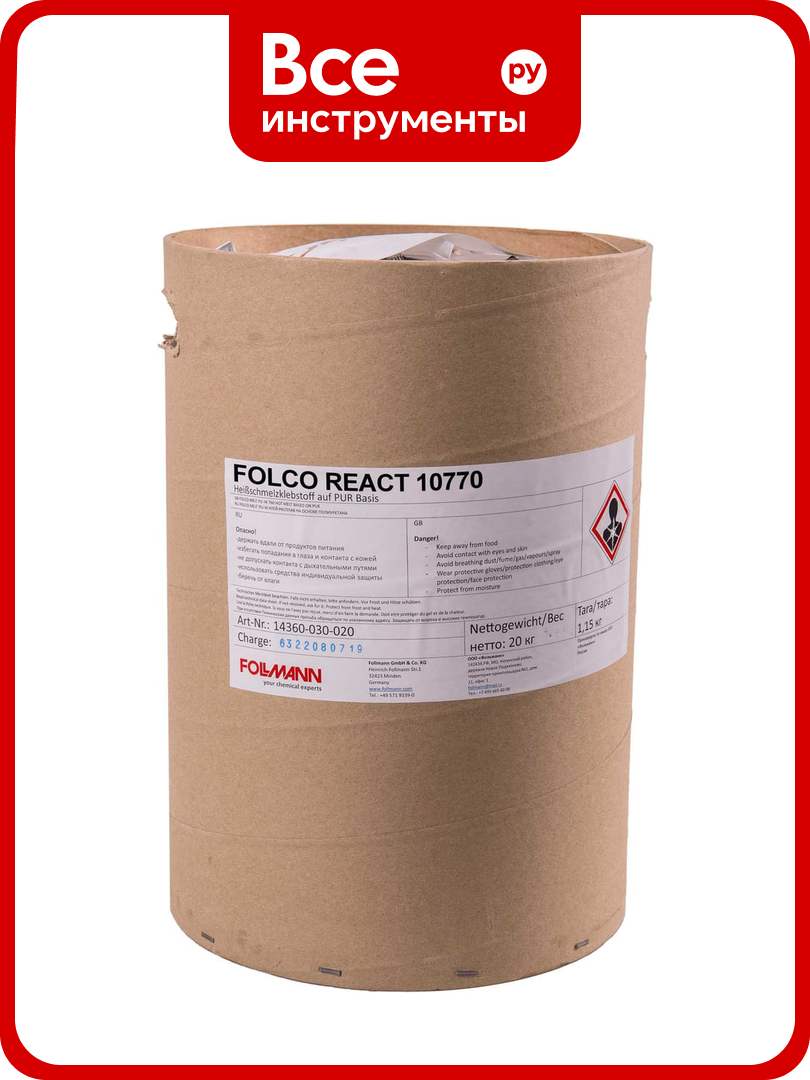 Клей-расплав Follmann FOLCO REACT 10770 (20 кг) 14360-312-531