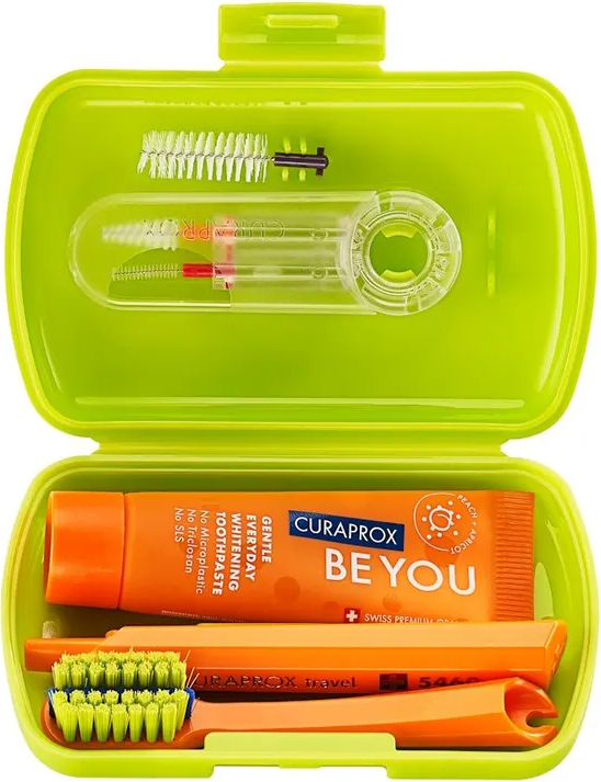 CURAPROX Дорожный набор "Орто" зеленый Ortho Travel Set Green 50ml