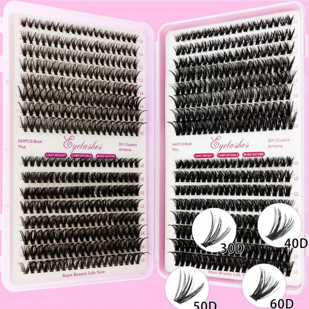 Накладные ресницы D Curl Mega 18 мм 640 шт. 30D40D50D60D