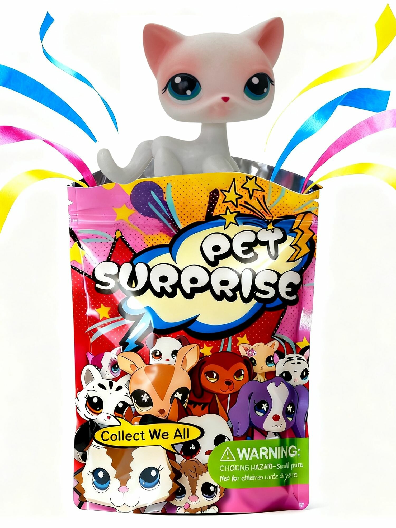 Pet Shop #64, лпс игрушки, Короткошерстная кошка, подарок для девочки(С упаковочным пакетом) кошка игрушка подарок девочке упаковка