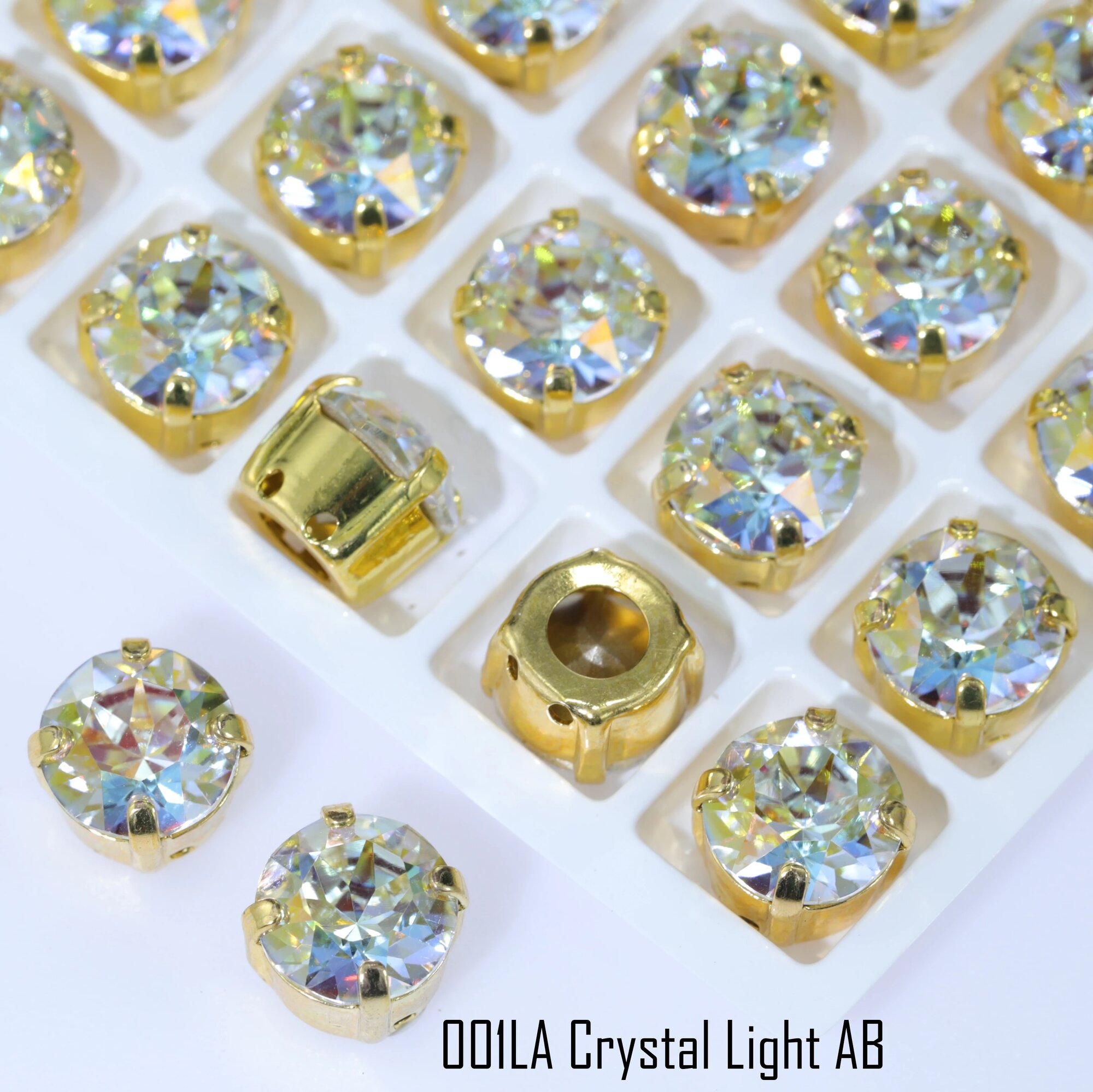 XIRIUS Chaton набор страз для декора Gold Claw, 84Pcs 8.1mm, LA Crystal Light AB