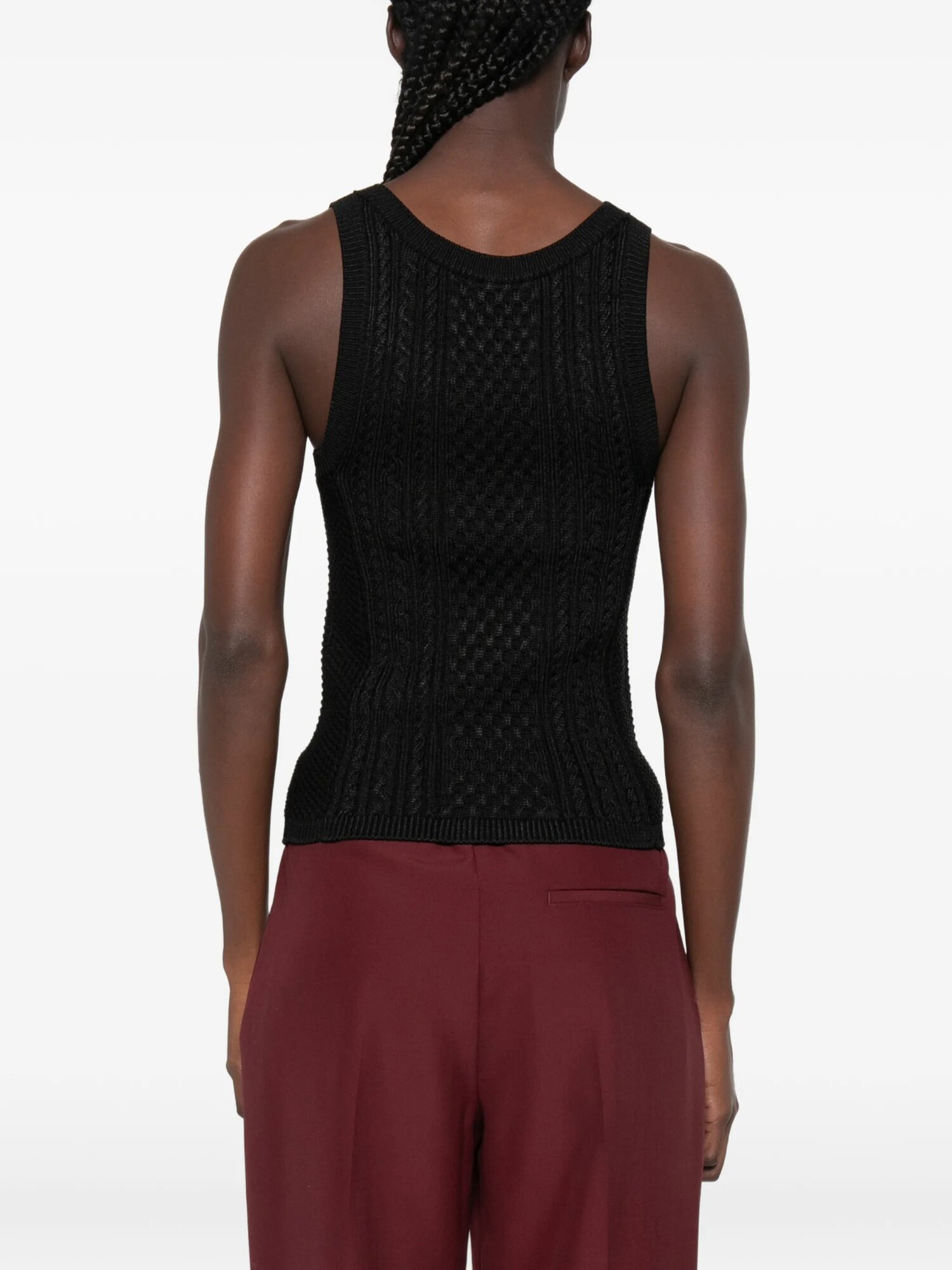 Топ JW Anderson Cable-knit sleeveless top, размер S, черный — фото 1