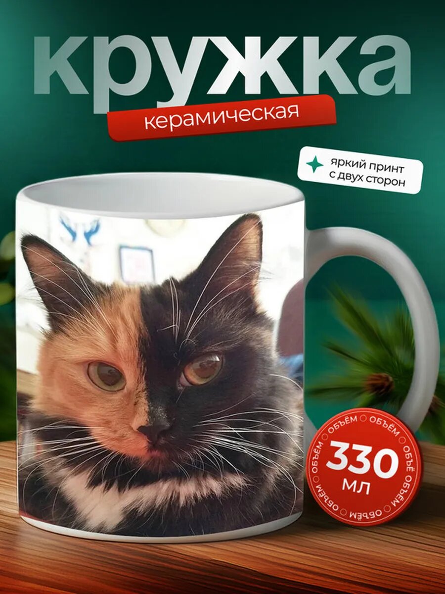 Кружка Русская цветная кошка 9,