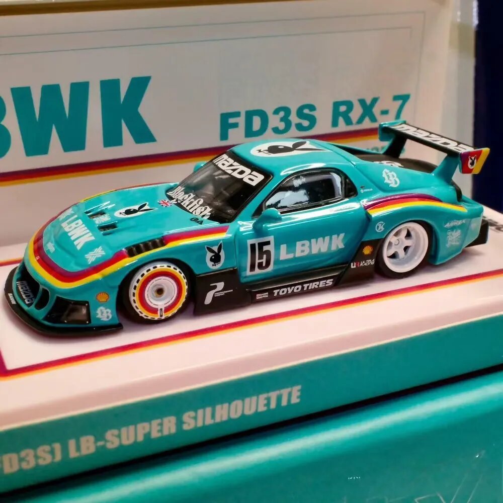 Машинка INNO 1/64 Mazda LBWK RX7 (FD3S) LB super Silhouette Beijing exhibition edition Die-cast Alloy Car Model Collection Gift